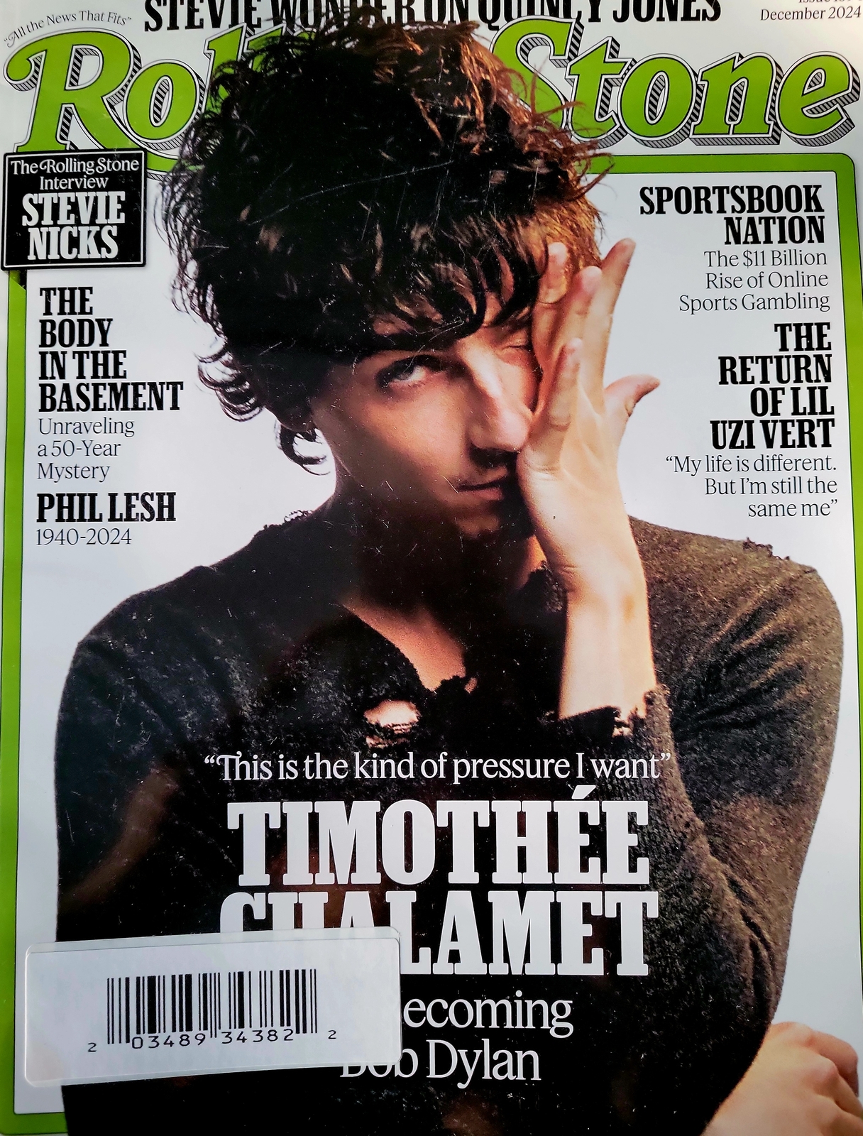 Rolling Stone Magazine December 2024 Timothee Chalamet Stevie Nicks Quincy Jones for Sale ...