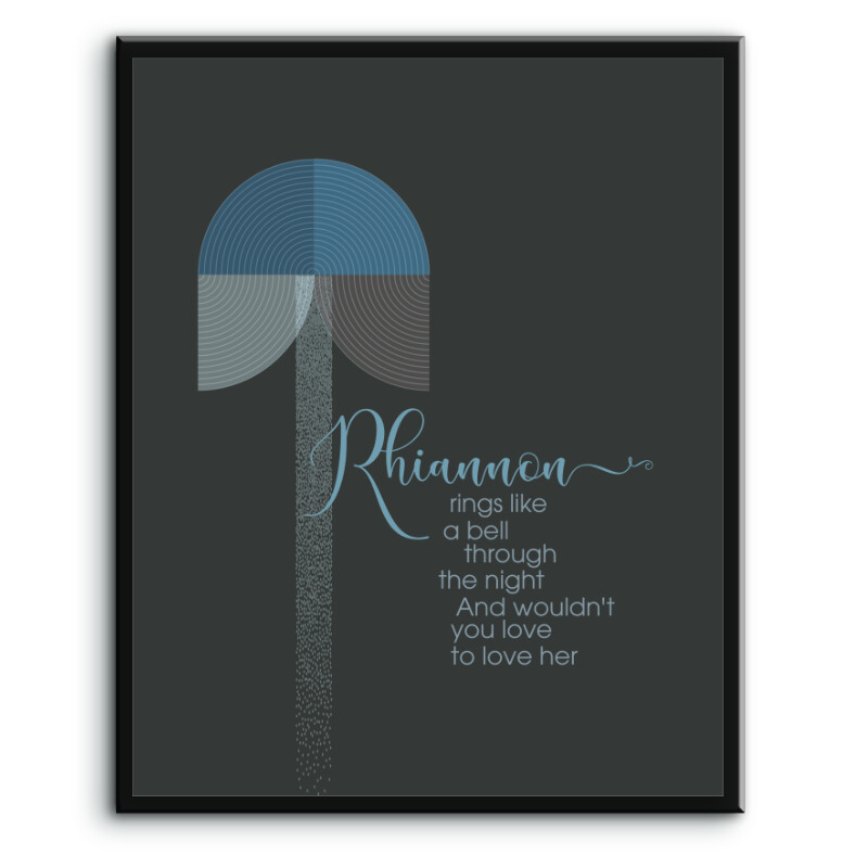 Rhiannon - Fleetwood Mac Song Lyric Art Rock Music Inspired Print ...