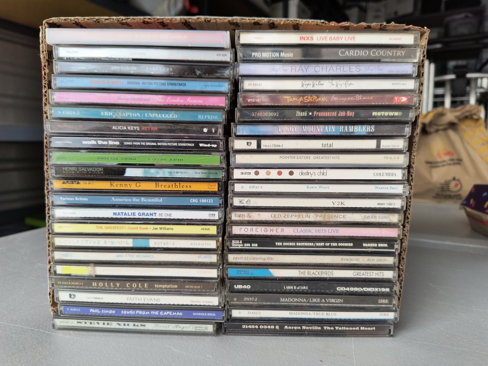 Various Genres LOT OF 42 CDs Led Zeppelin Foreigner Madonna Stevie ...