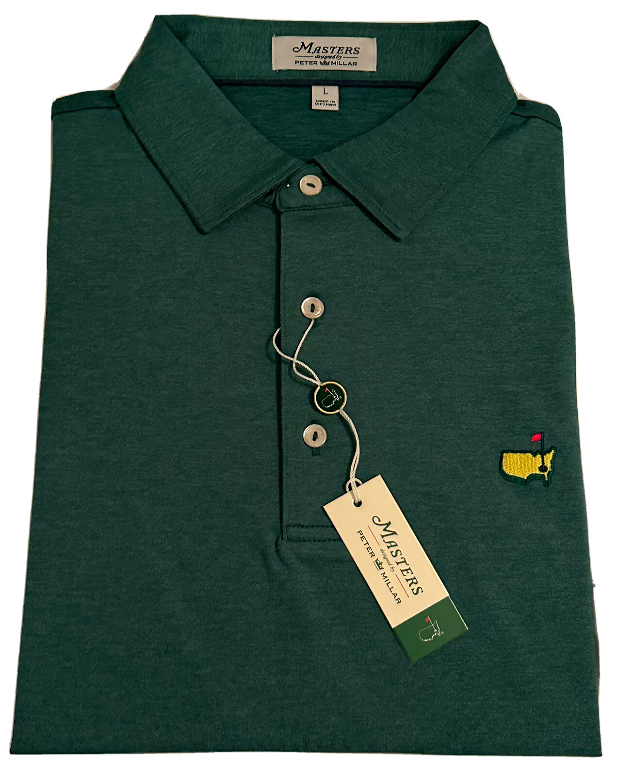 2023 Masters Peter Millar GREEN POLO FROM AUGUSTA NATIONAL Mens L for ...