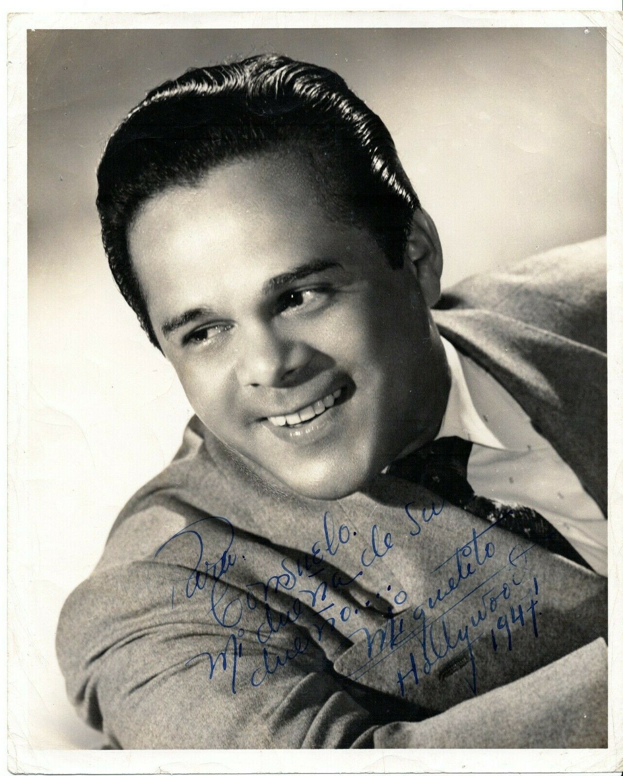 1947 Orig Signed Photo Cuban Legend Singer MIGUELITO VALDEZ Hollywood ...