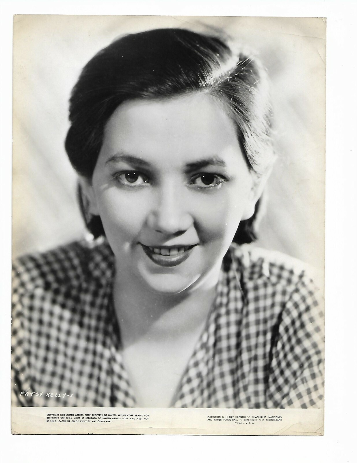 8 x 10 Original Photo Golden Age Actress Comedienne Patsy Kelly 1938 ...