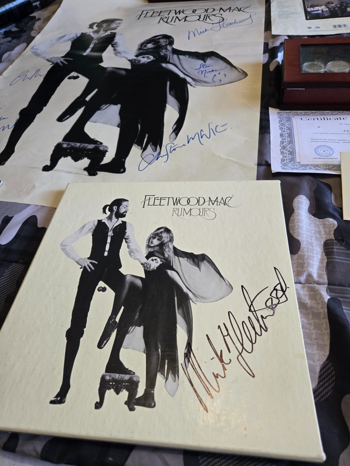 Fleetwood Mac Autographed Rumors poster and box set album with 5 CD'sS ...