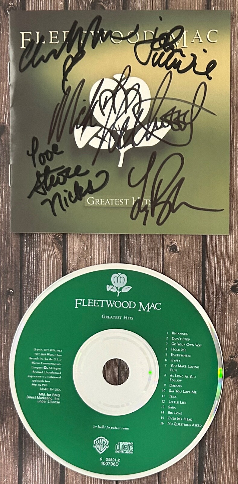 Fleetwood Mac Greatest Hits CD Signed Stevie Nicks Autographed for Sale ...