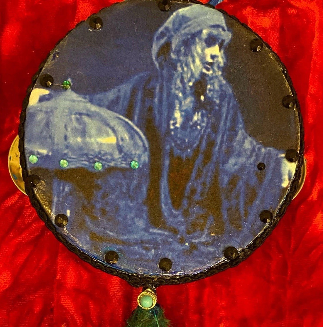 custom made Mini sized 4” Stevie Nicks tambourine wall hanging THE BLUE ...